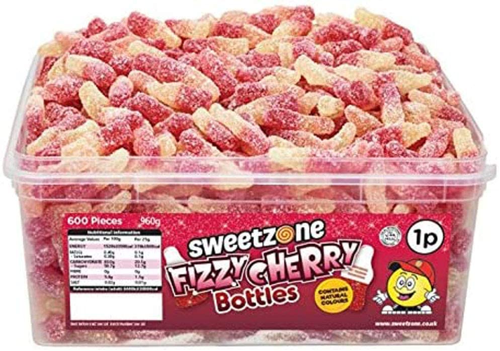 SweetZone 100% Halal Jelly Sweets - Fizzy Cherry Cola Bottles Tub of 6 ...
