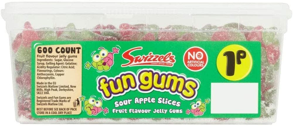 Swizzels Fun Gum Sour Apple Slices - 1p x 600 – dadybros